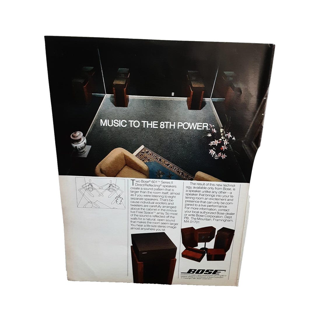 1981 Bose 601 Series II Speakers Ad Music to the 8th Power Print ...