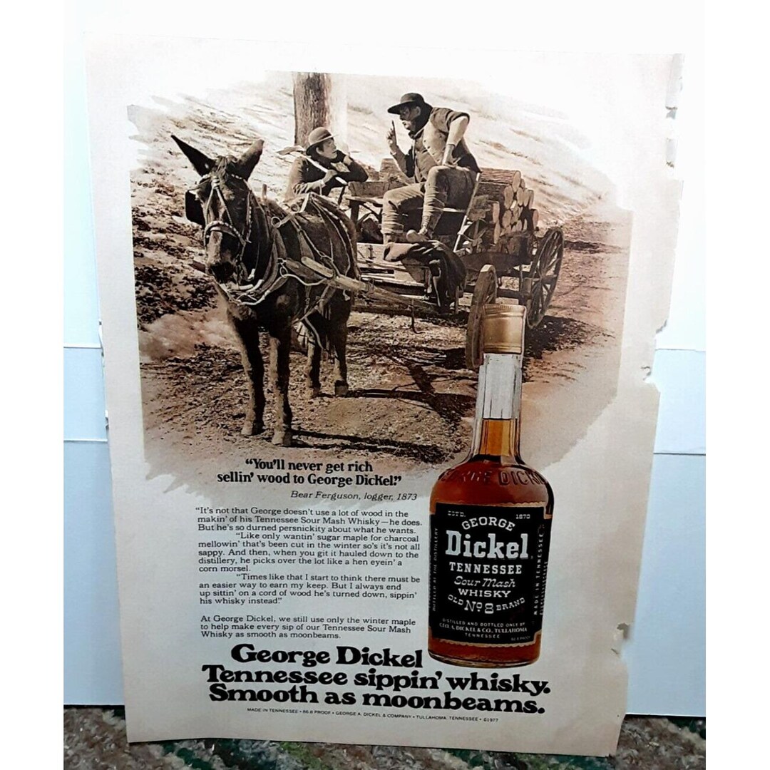 1977 George Dickel Tennessee Whisky Original Print Ad Vintage 70s - Etsy