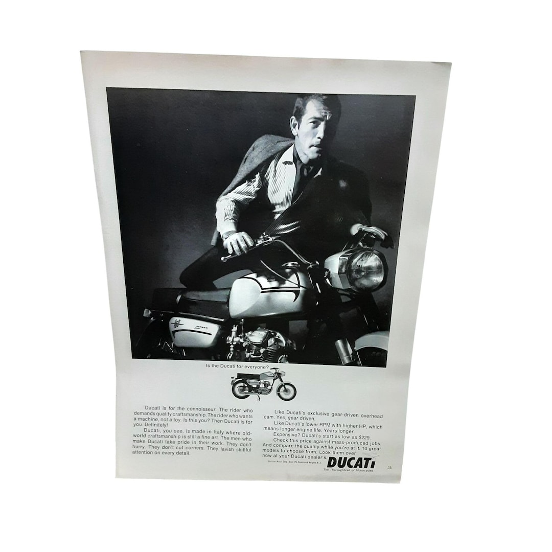 1966 Ducati Motorcycle Ad Vintage Print is the Ducati for Everyone ...