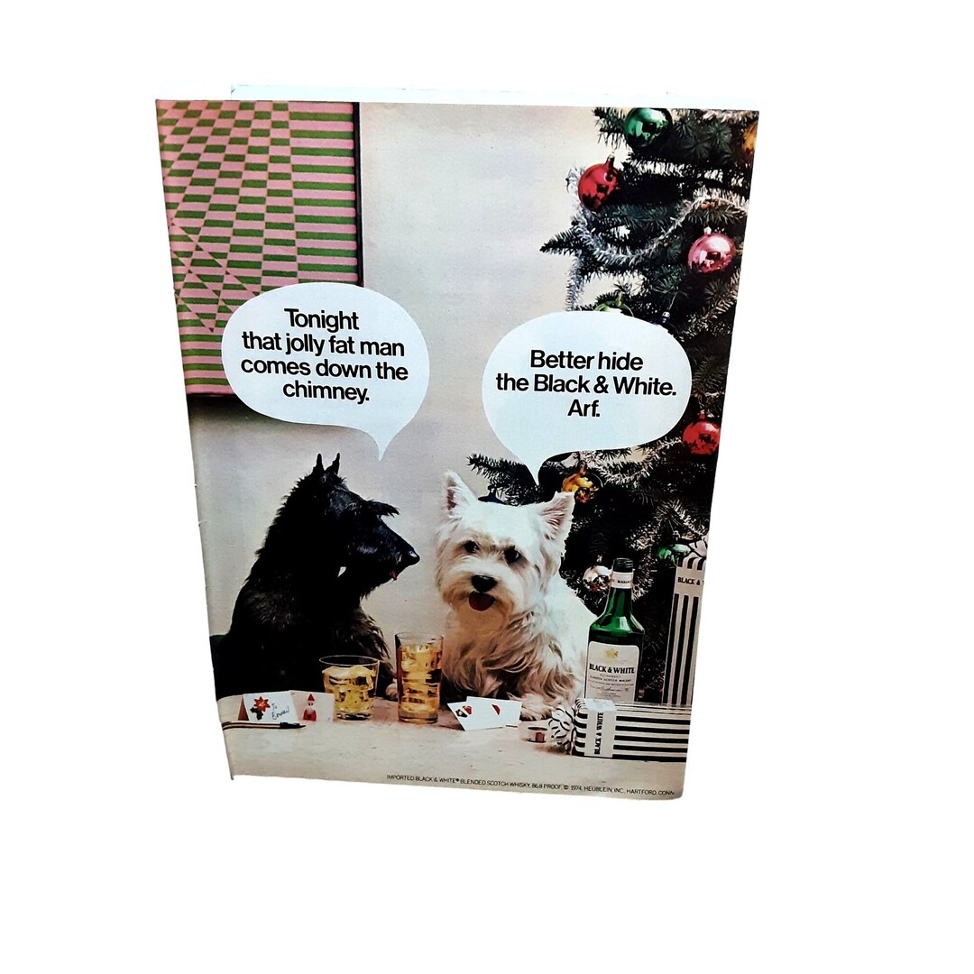 1975 Black & White Blended Scotch Dogs Scottie Terrier Original Print ...