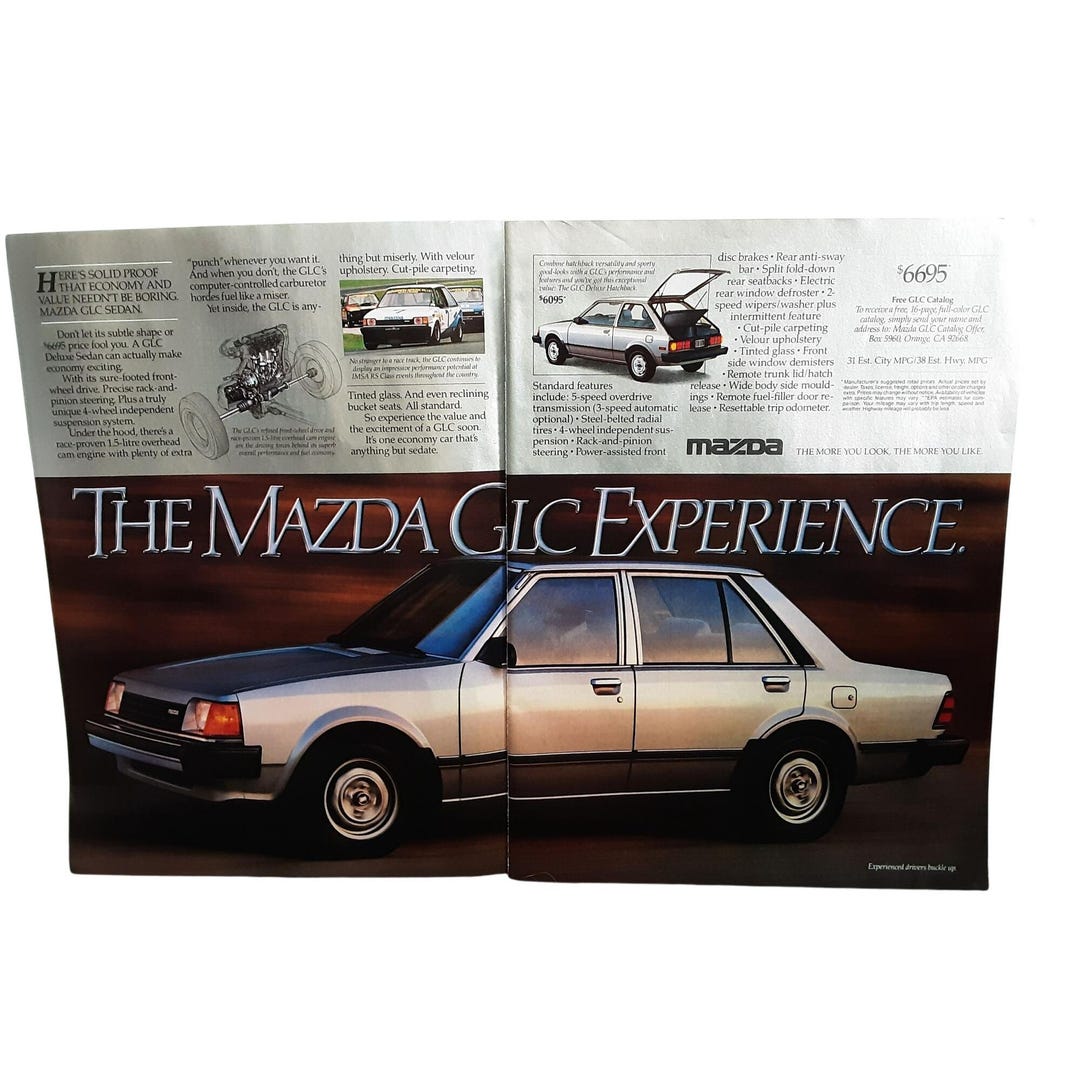 1985 Mazda GLC Car Original Print Ad Vintage 80s - Etsy