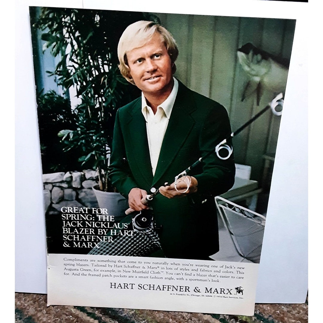 1974 Golfer Jack Nicklaus With Fishing Pole Hart Schaffner Marx Print Ad 70s - Etsy