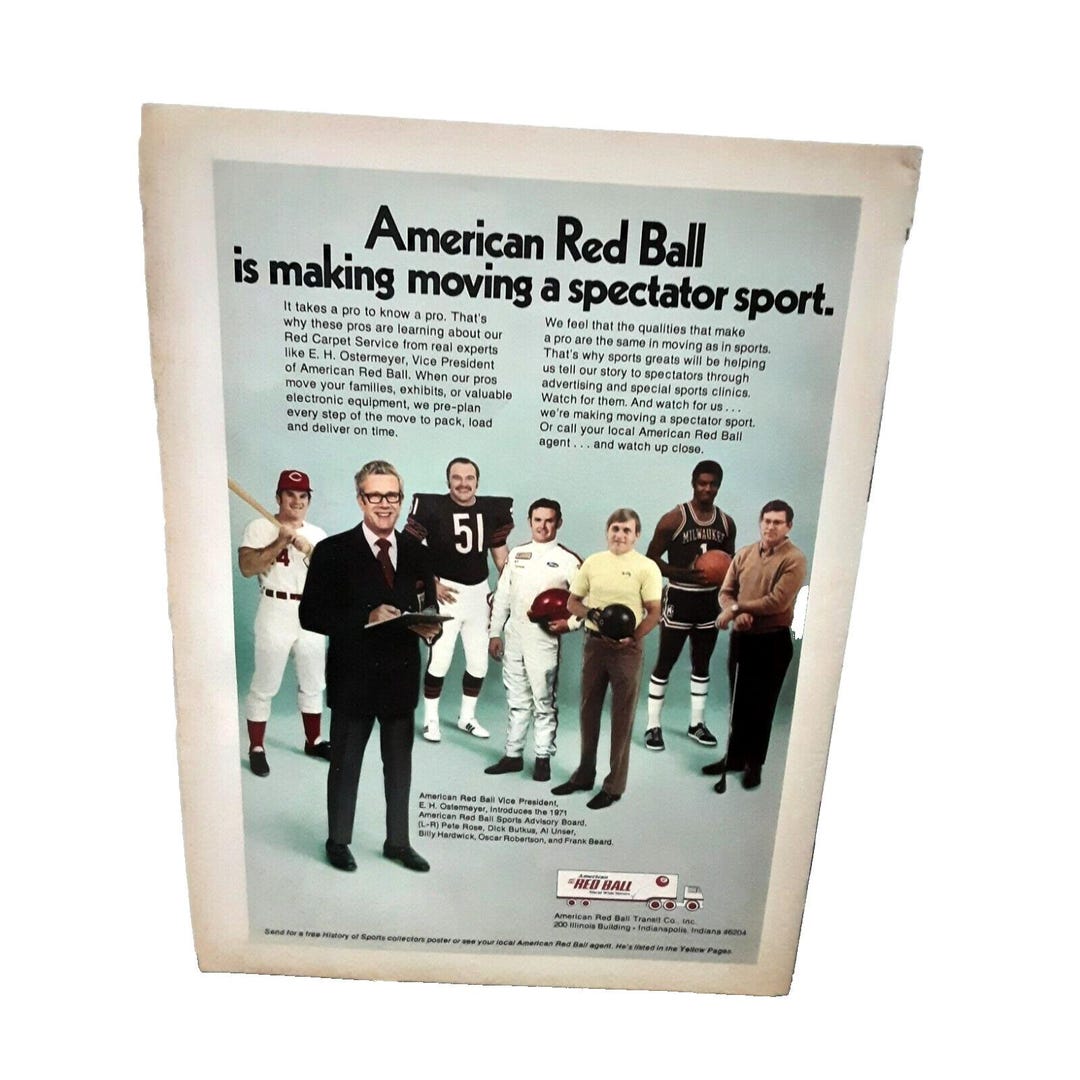 1971 Red Ball Transit Pete Rose Butkus Robertson Original Vintage Print ...