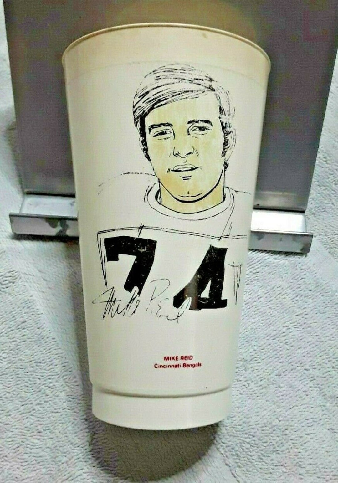 Vintage 1972 Mike Reid Cincinnati Bengals 7/11 7-11 Slurpee Plastic Cup ...
