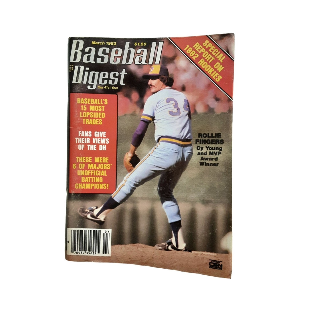 Baseball Digest March 1982 Rollie Fingers Milwaukee Brewers NO Label - Etsy