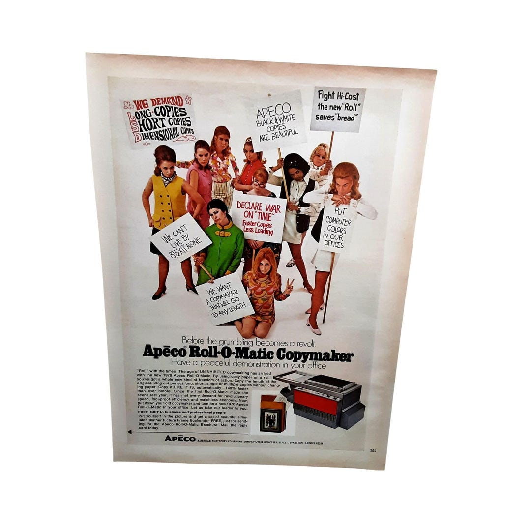 1970 Apeco Roll-o-matic Copymaker Vintage Office Equipment Print Ad ...