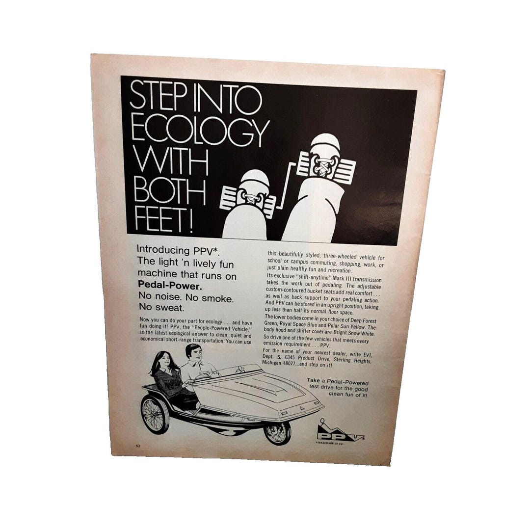 1973 PPV People Powered Vehicle Original Print Ad 70s - Etsy