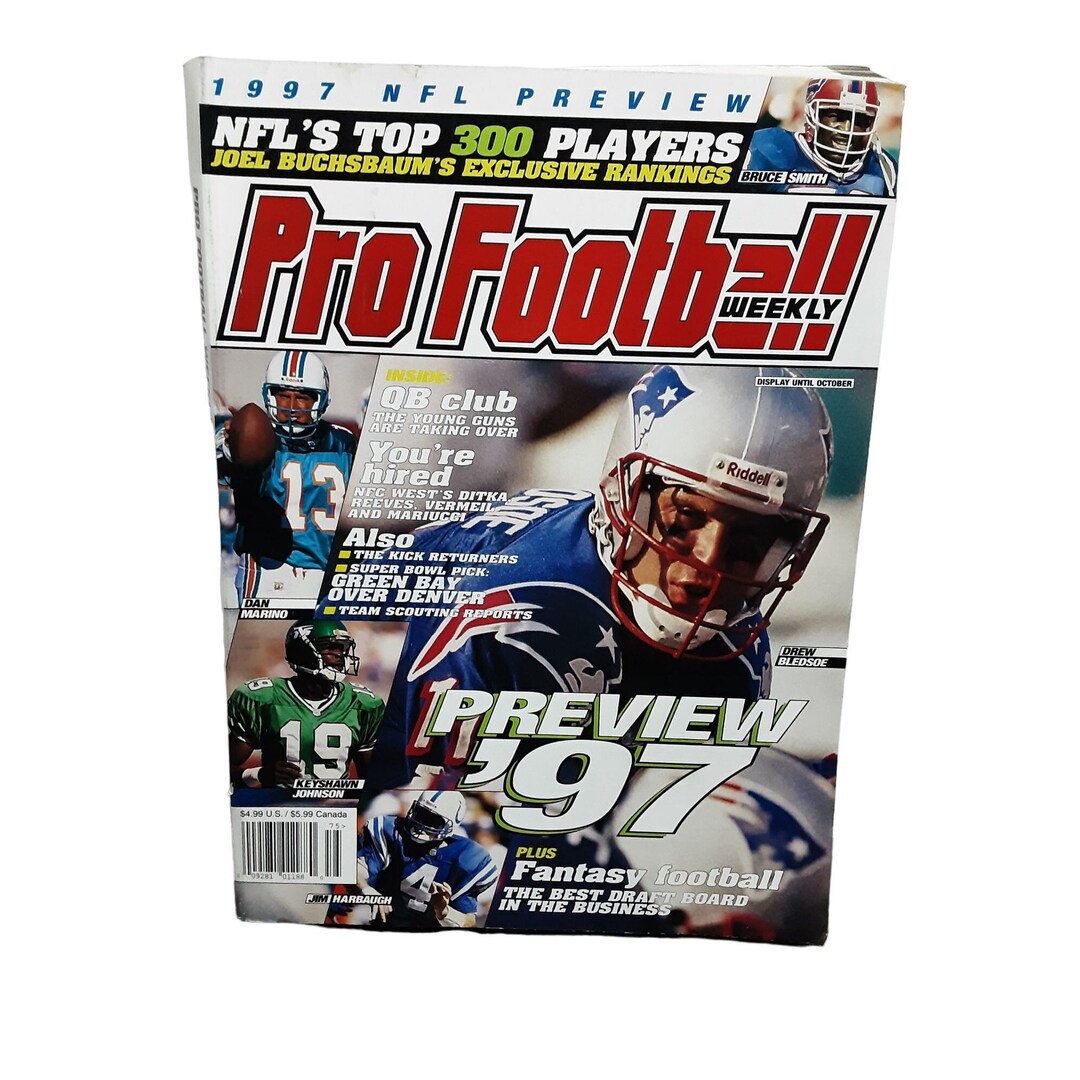 1997 Pro Football Weekly Preview 97 Drew Bledsoe New England - Etsy
