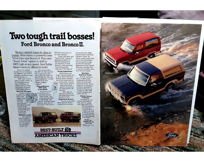 1985 Ford Bronco and Bronco II Original Print Ad - Etsy