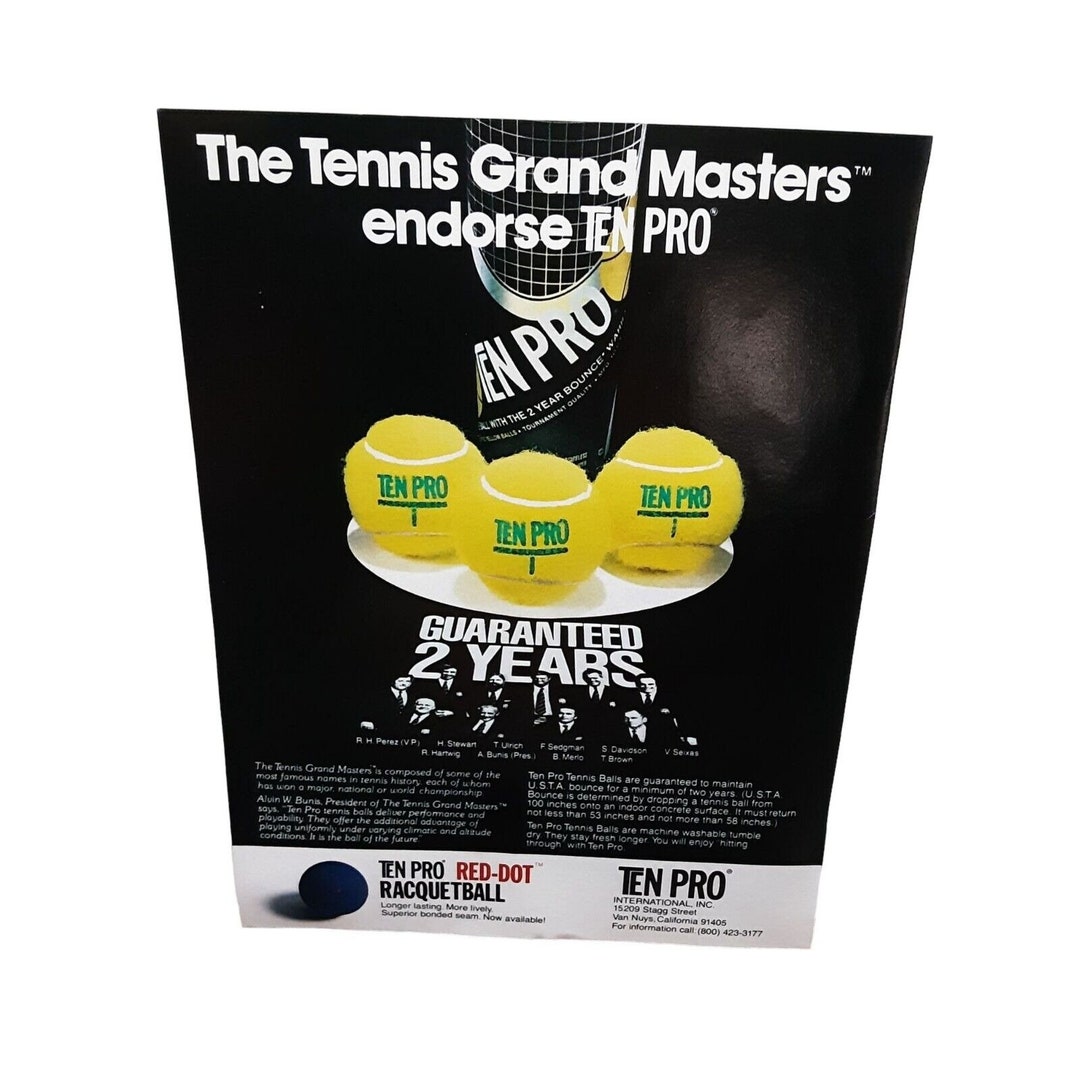 1977 Ten Pro Tennis Balls Grand Masters Original Vintage Print Ad 70s ...