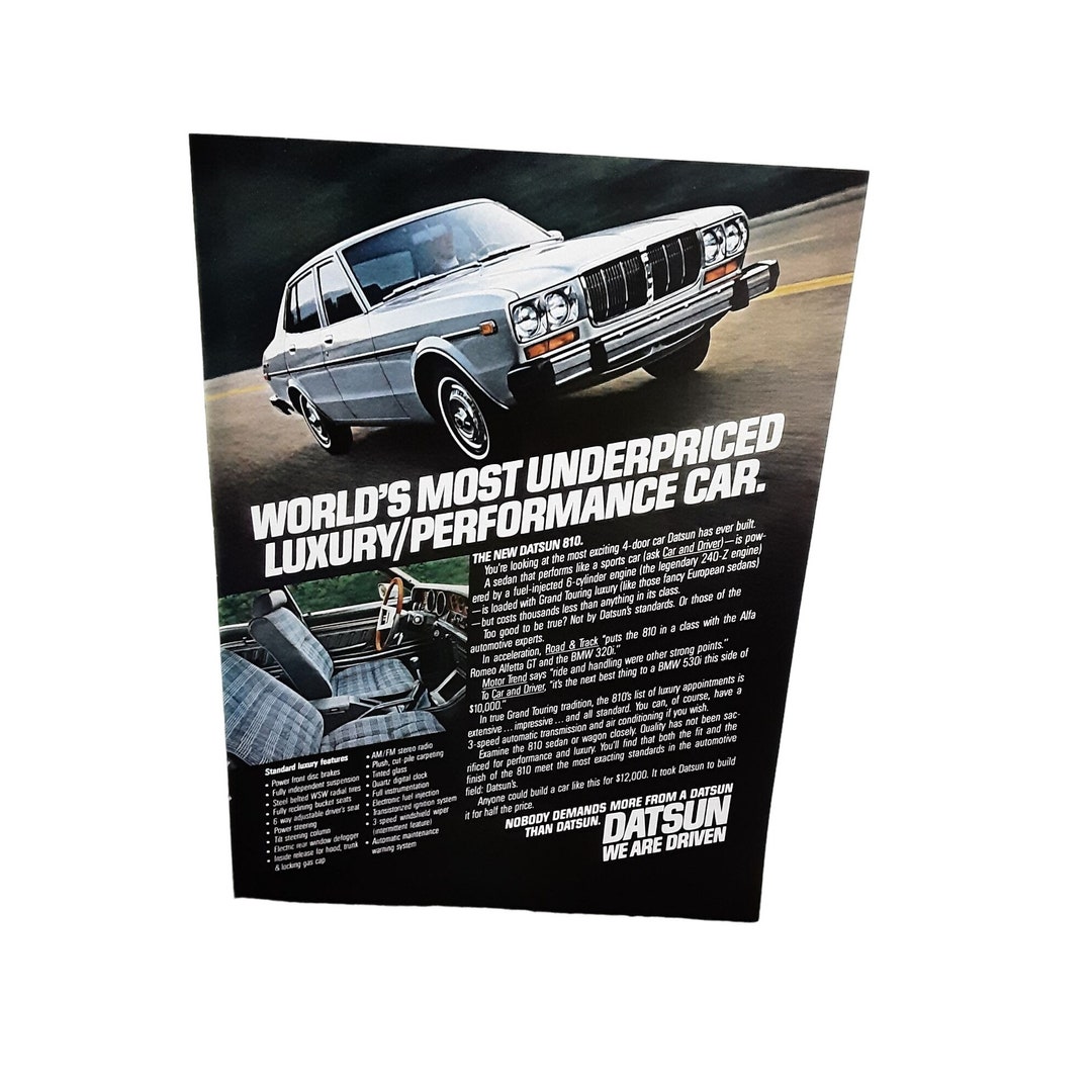 1978 Datsun 810 Car Underpriced Luxury Performance Original Print Ad - Etsy
