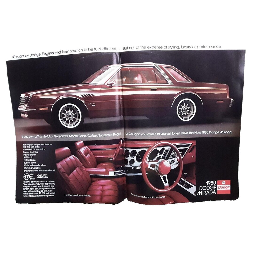1979 1980 Dodge Mirada Car Original Print Ad - Etsy