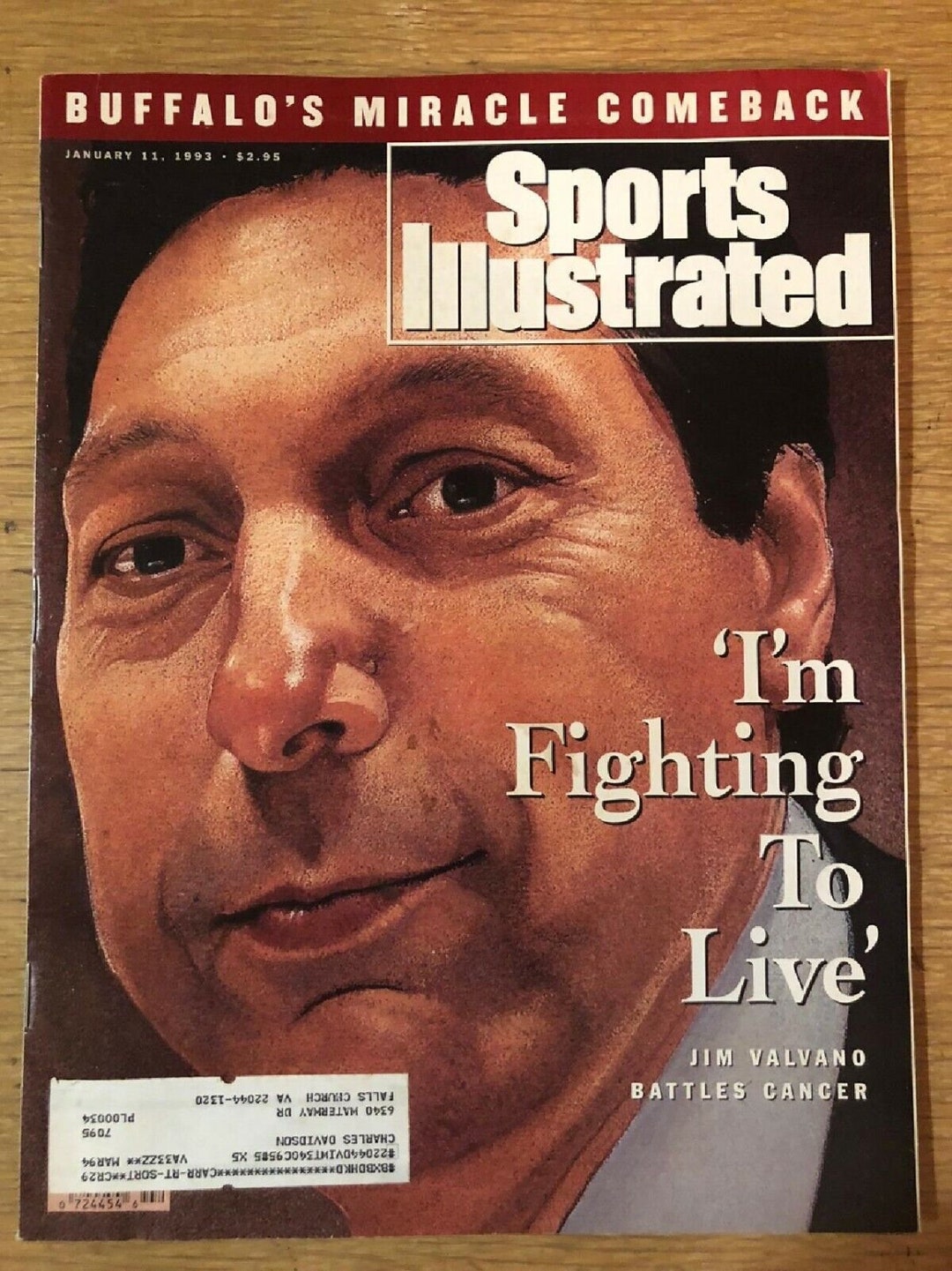 Sports Illustrated Magazine January 11 1993 Jim Valvano Battles Cancer ...