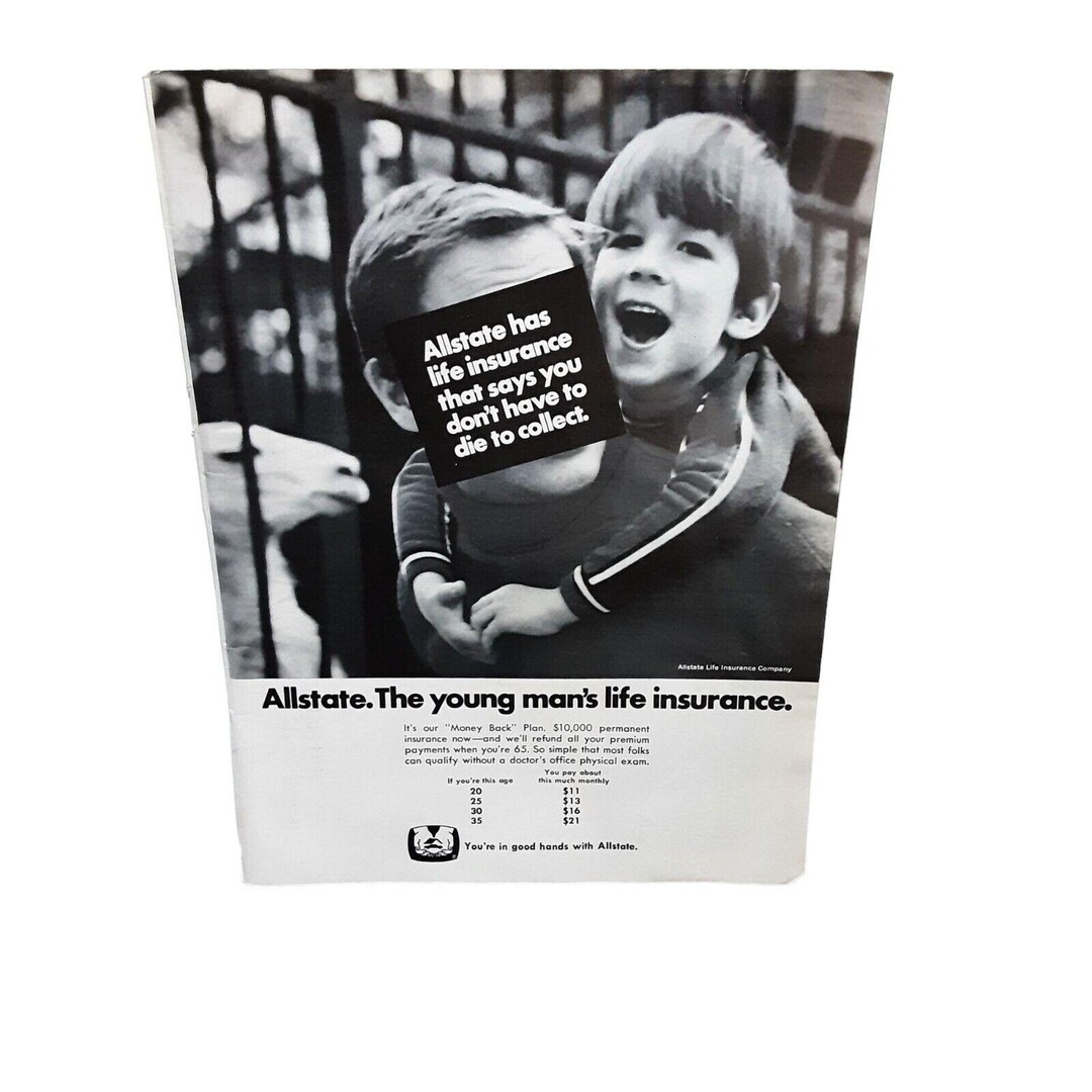 1972 Allstate Young Man's Insurance Original Print Ad Vintage - Etsy