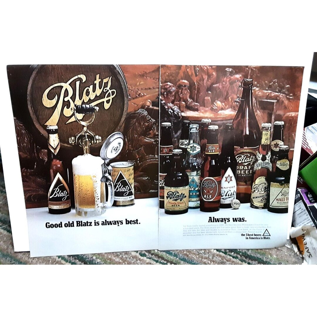 1971 Blatz Beer America is Blatz 2 Page Original Print Ad 70s - Etsy