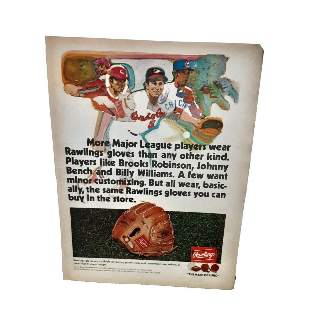 1971 Rawlings Baseball Glove Brooks Robinson Bench Original Print Ad - Etsy