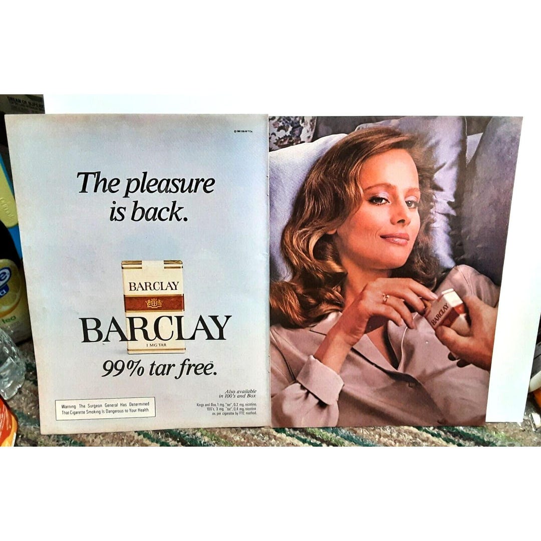 1981 Barclay Cigarettes With Sexy Woman 2 Page Original Print Ad ...