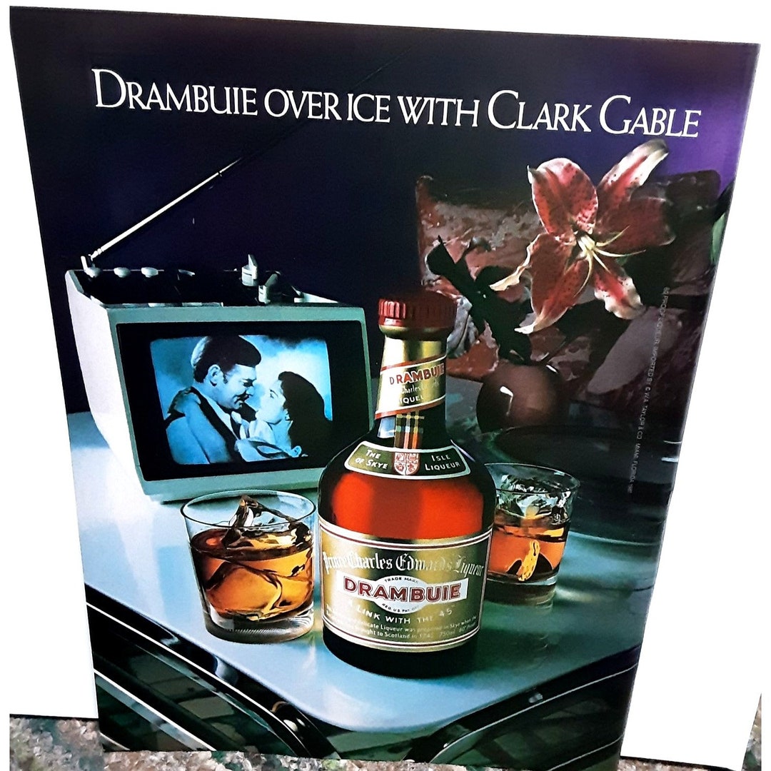 1982 Drambuie Over Ice With Clark Gable Vintage Print Ad Original 80s - Etsy