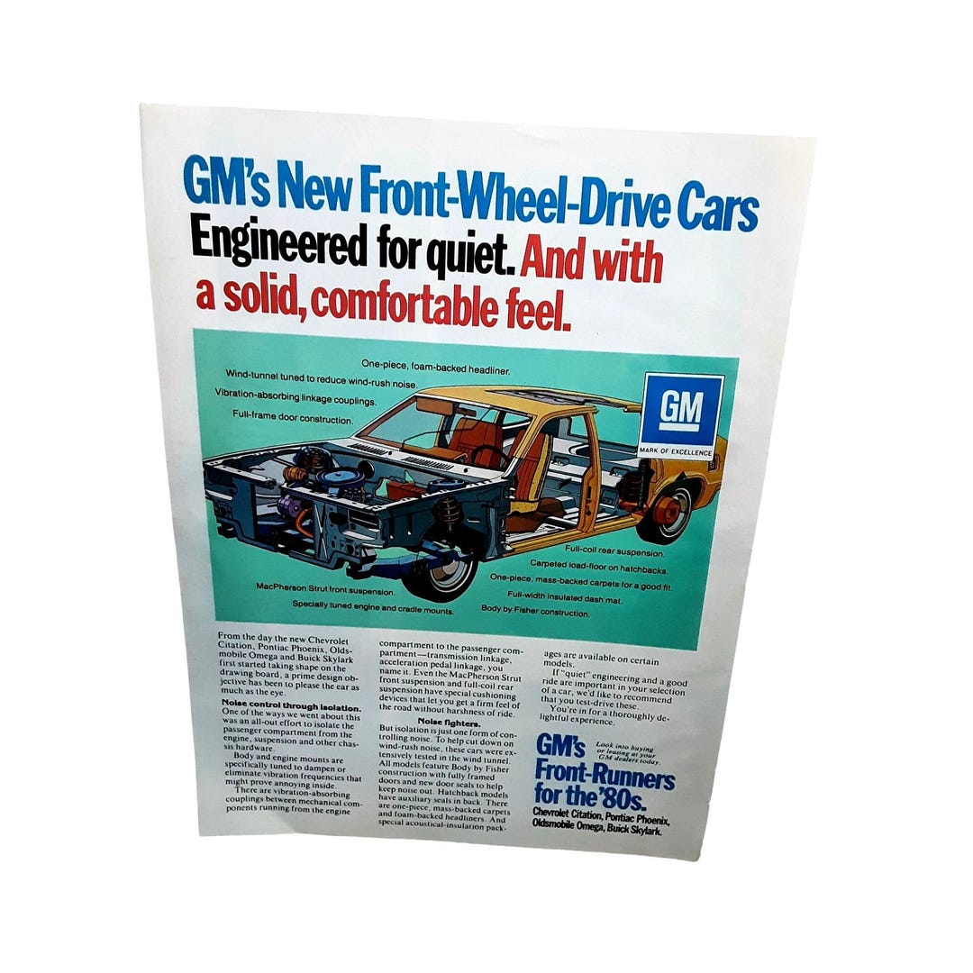 1979 General Motors New Front Wheel Drive Cars Original Print Ad ...