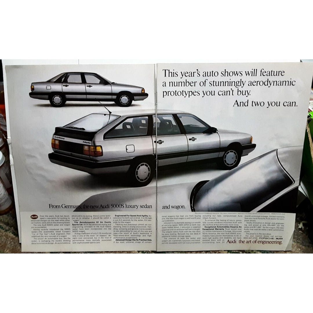 1983 Audi 5000S Luxury Sedan and Wagon Original Print Ad Vintage 80s - Etsy