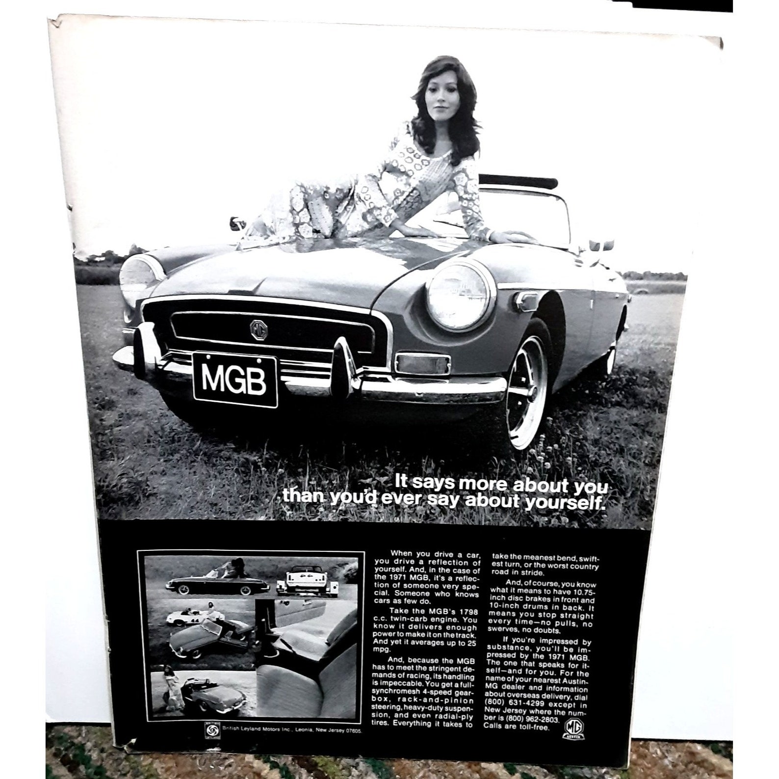 Vintage 1971 MG MGB Woman on Car Ad Original Epherma - Etsy