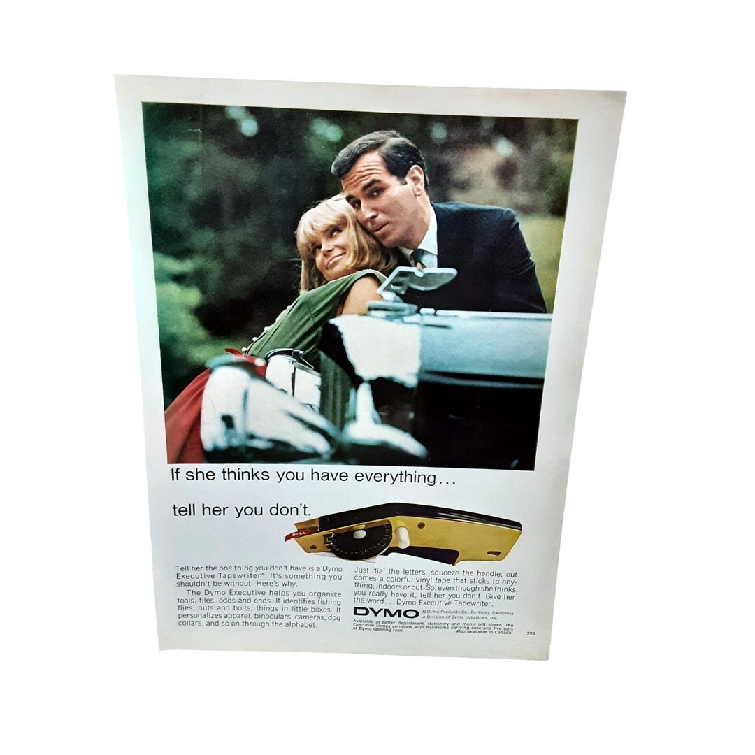 1966 Dymo Executive Tapewriter Ad Vintage Office Tool Print Retro ...