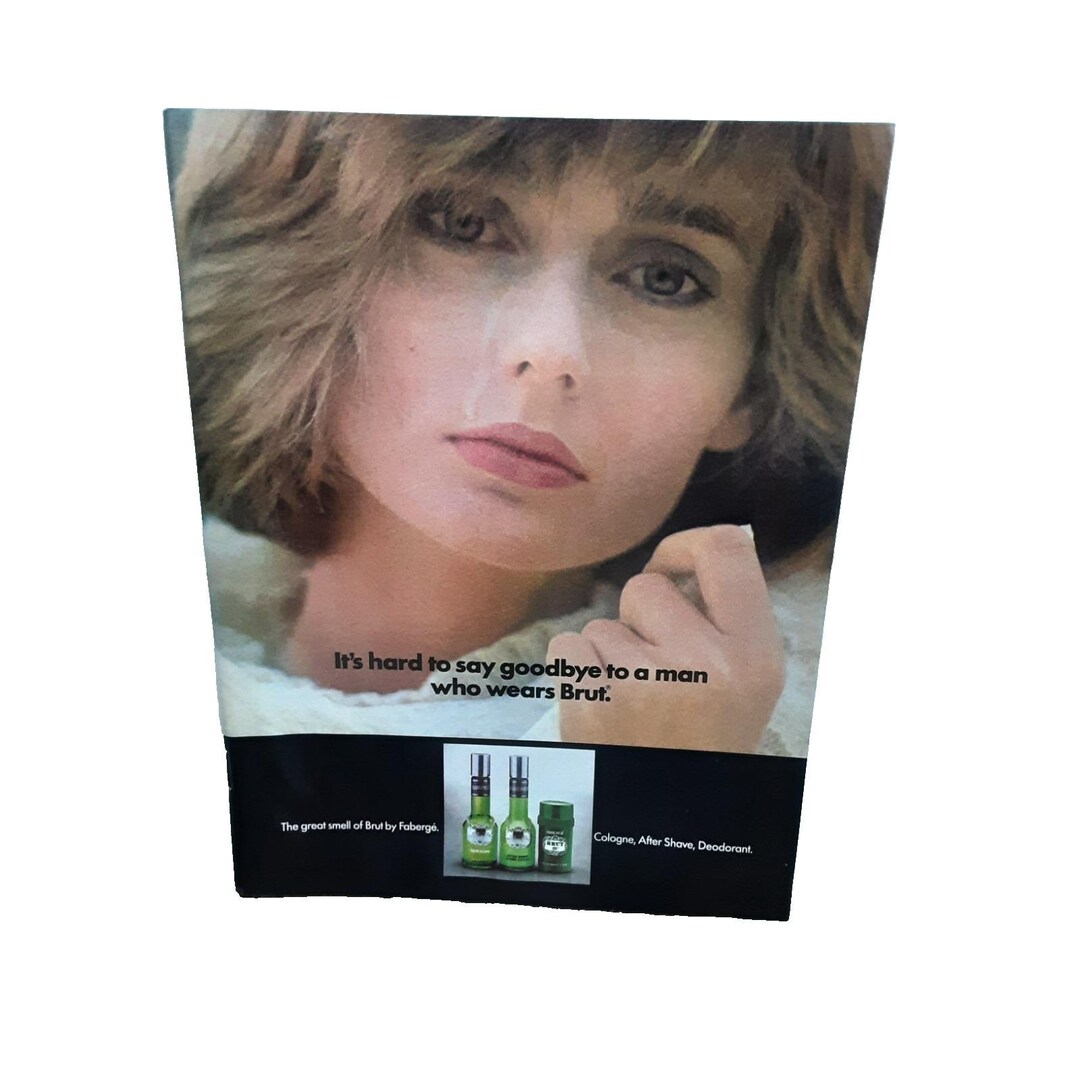 1985 Vintage Brut Cologne Print Ad Faberge After Shave Deodorant Woman ...