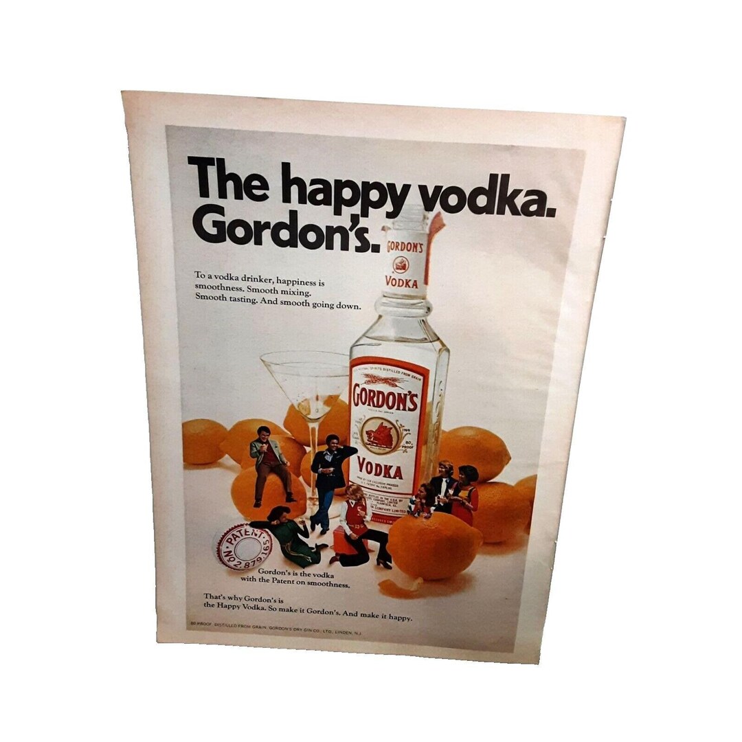 1972 Gordons Happy Vodka Original Print Ad Vintage - Etsy
