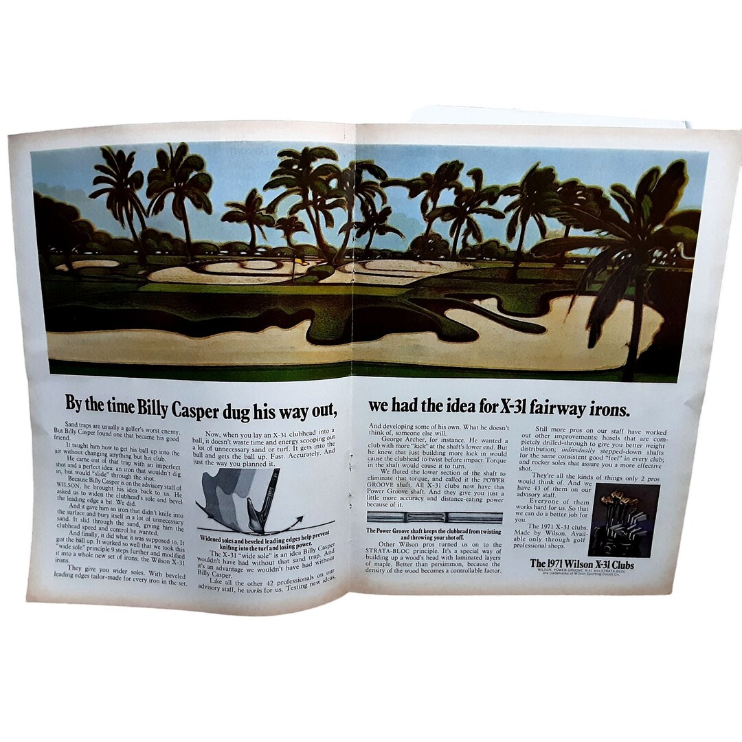 1971 Wilson X31 Golf Clubs 2 Page Original Print Ad Vintage - Etsy