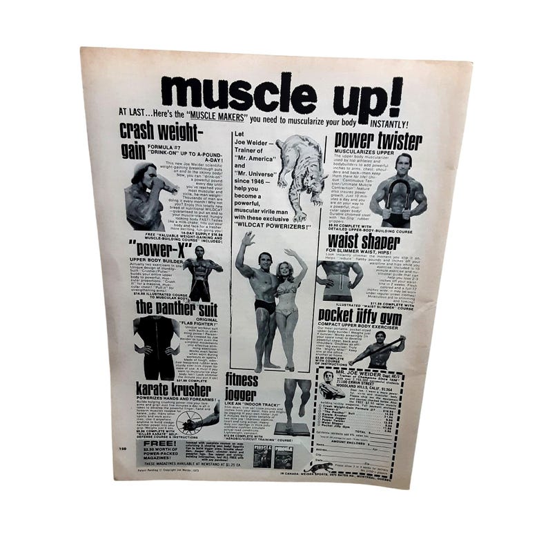 1975 Arnold Schwarzenegger Joe Weider Bodybuilding Vintage Print Ad ...