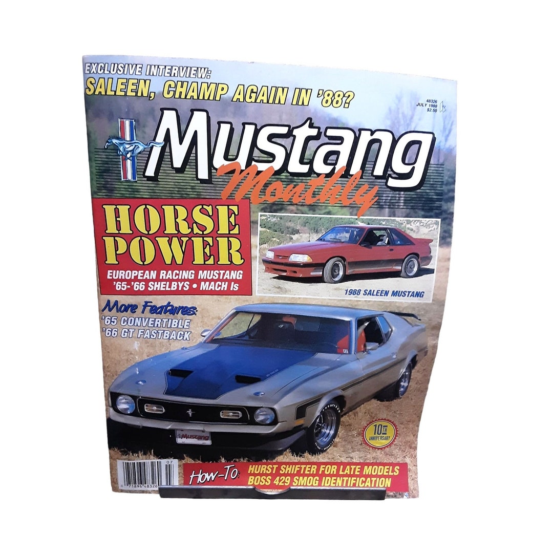Mustang Monthly Magazine July 1988 Ford Saleen Shelby Vintage - Etsy