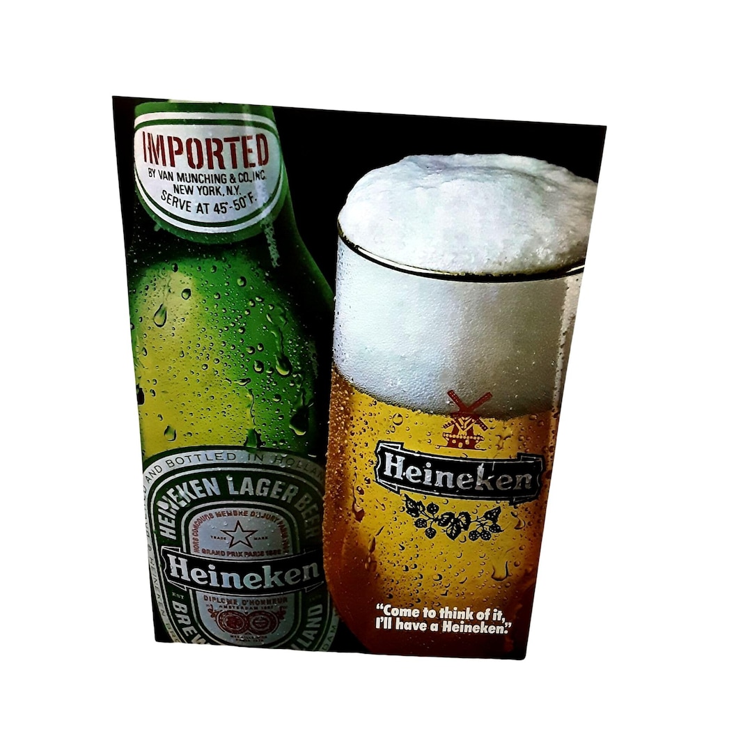 1982 Heineken Beer Bottle Mug Original Print Ad Vintage 80s - Etsy