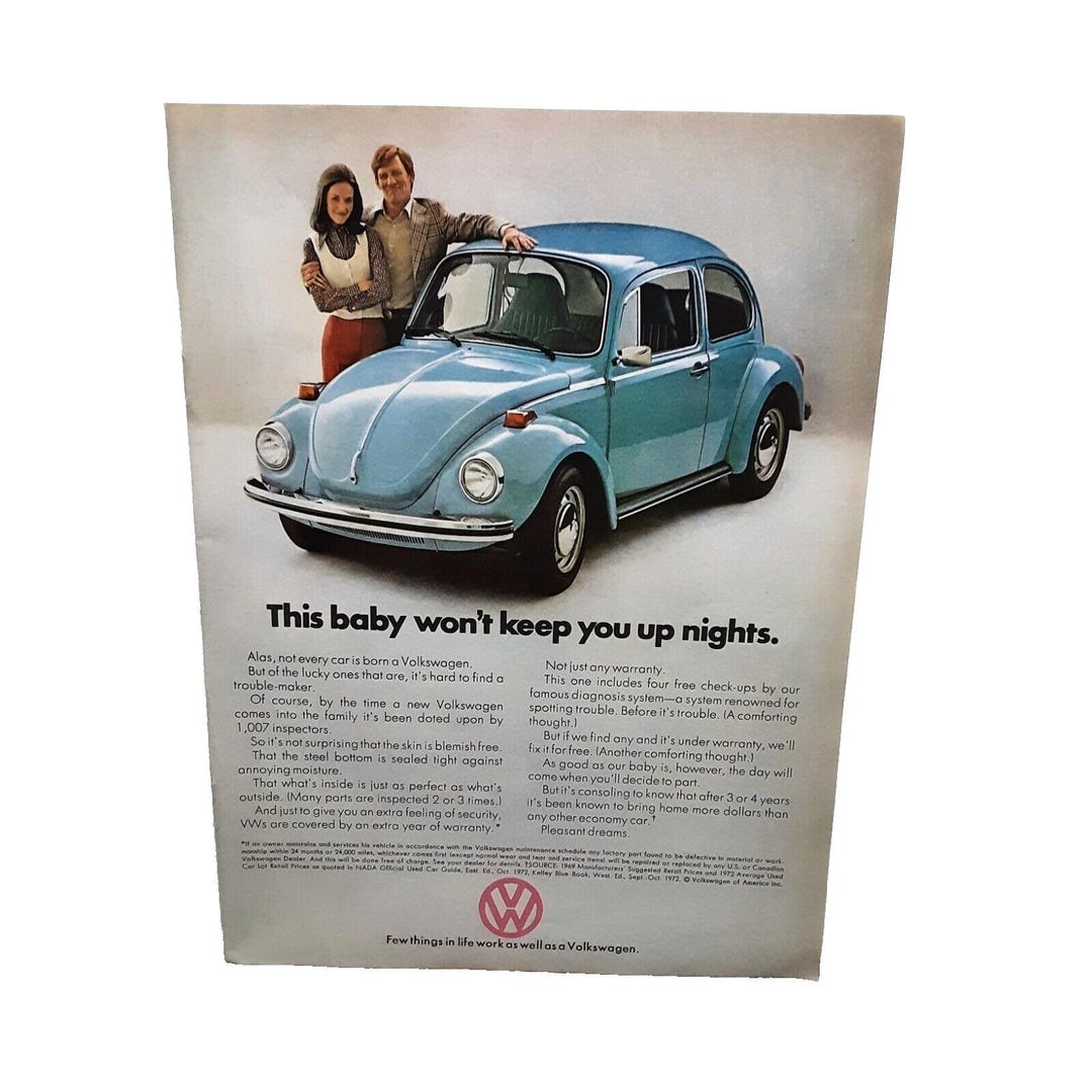 1973 Volkswagen VW Powder Blue Color Car Original Print Ad Vintage 70s ...
