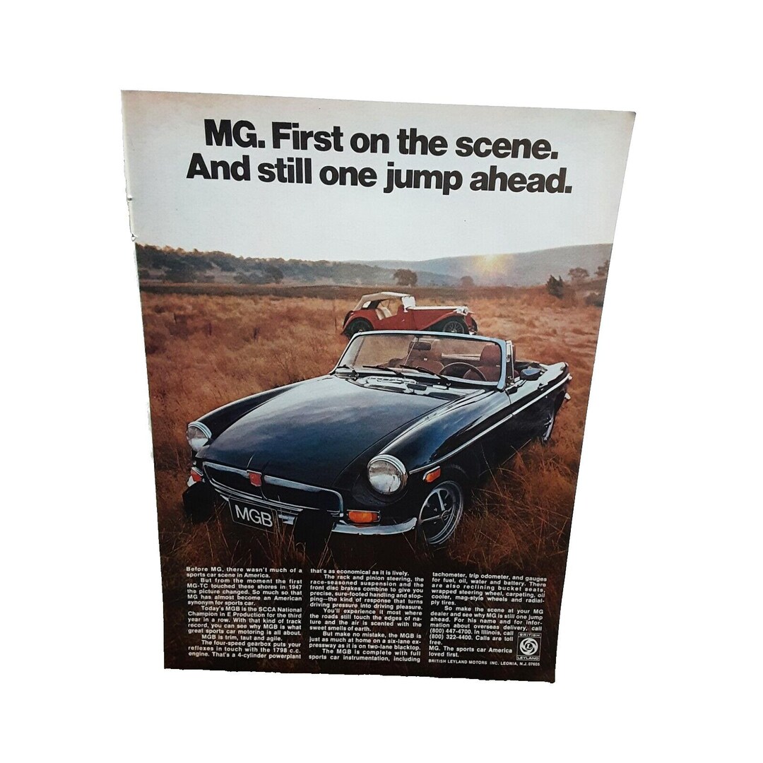 1974 MG With a 1947 MG-TC Car Original Print Ad 70s - Etsy