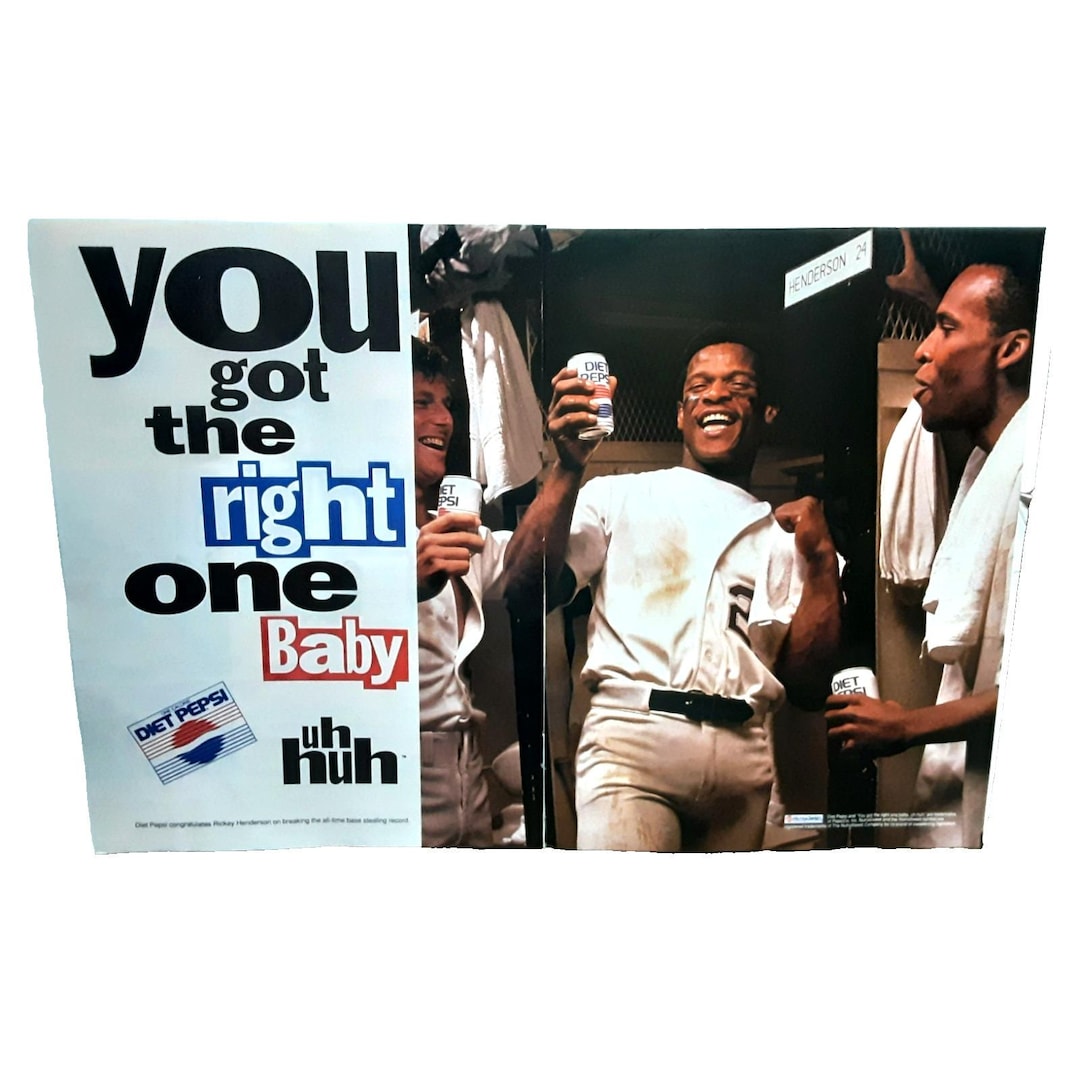 1991 Rickey Henderson Diet Pepsi Ad You Got the Right One Baby Vintage ...