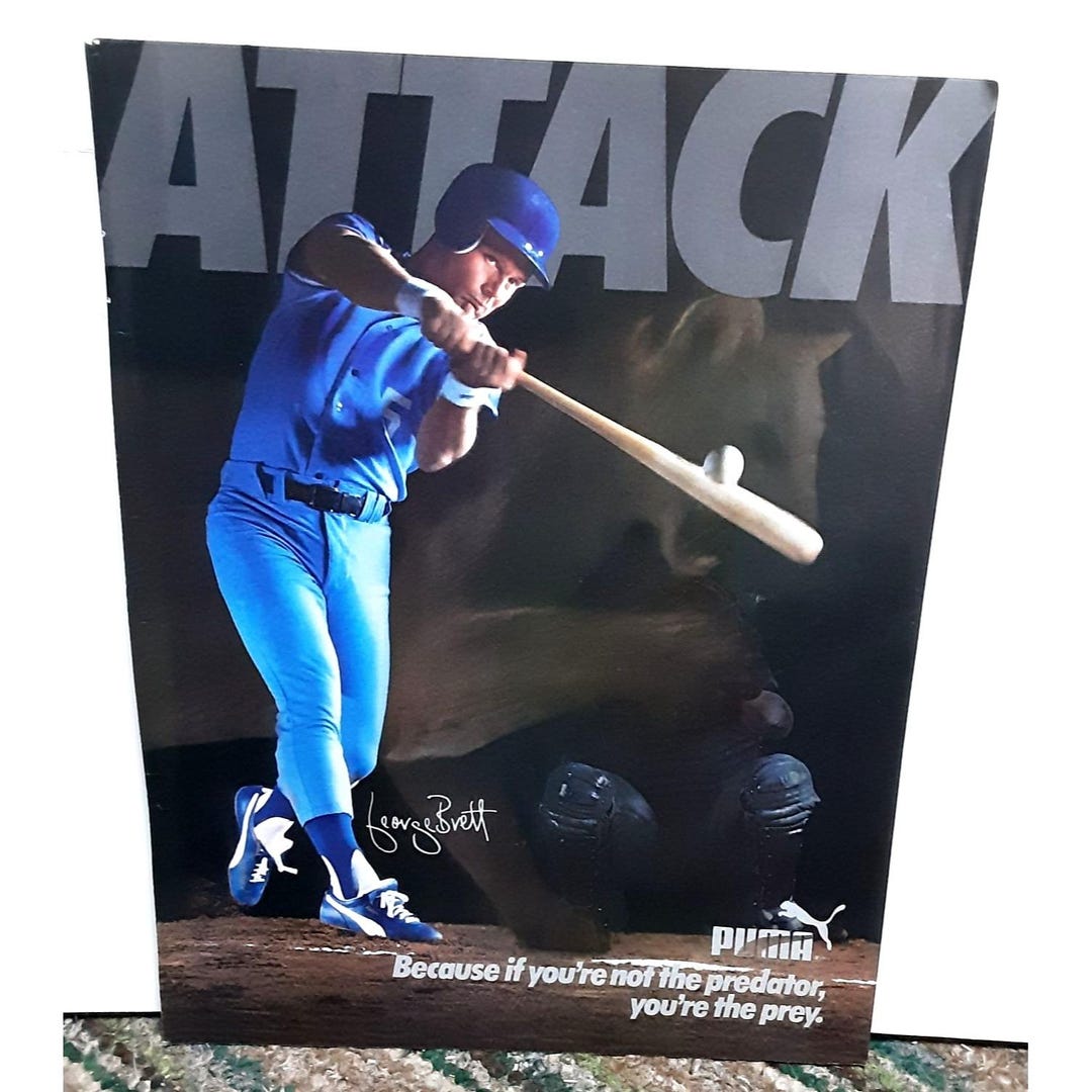 1985 George Brett Puma Attack Baseball Royals Original Print Ad - Etsy