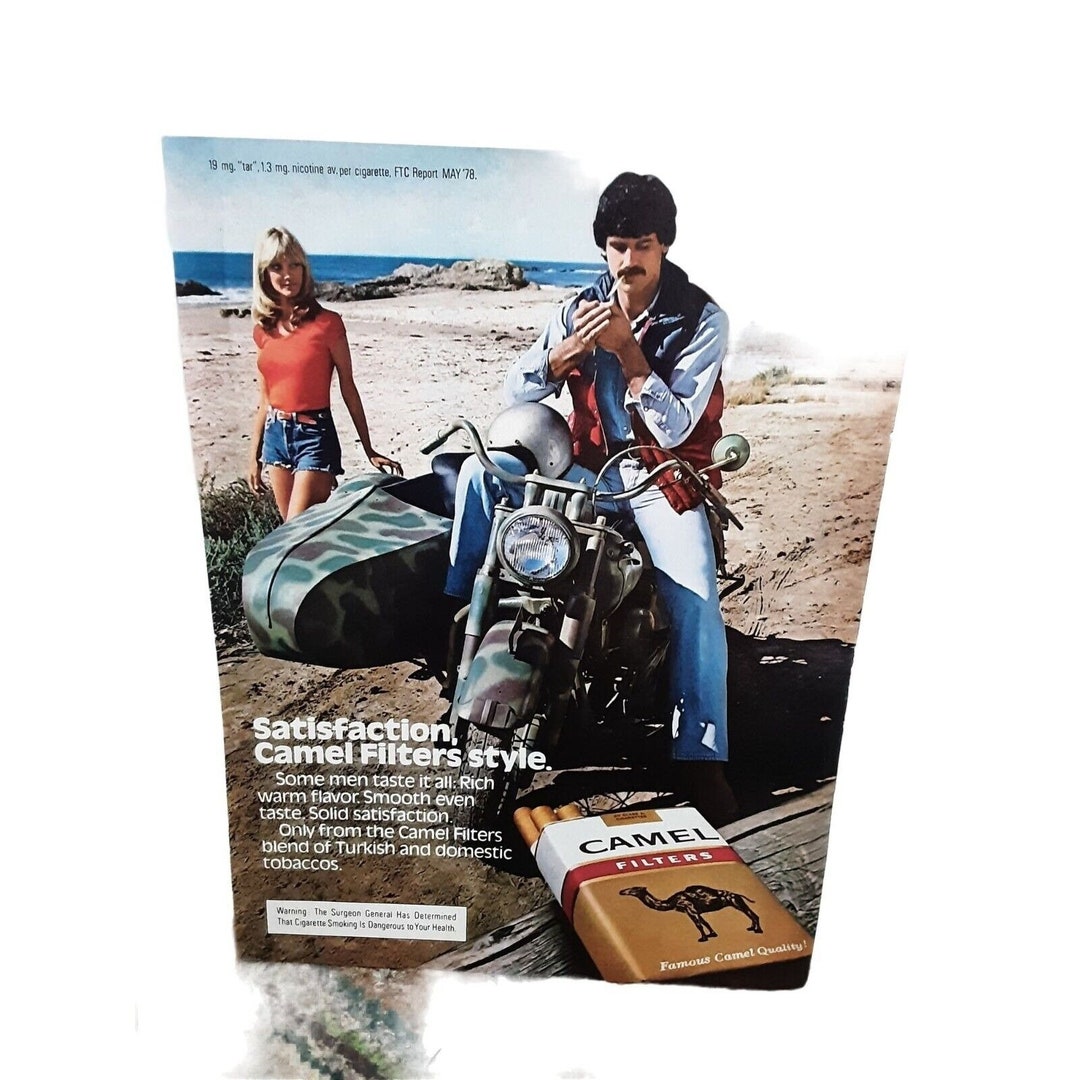 Camel Cigarettes Man on Motorcycle Vintage 1980 Magazine Print Ad - Etsy