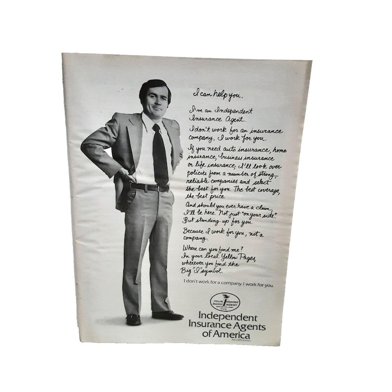 1977 Independent Insurance Agents of America Original Print Ad 70s - Etsy