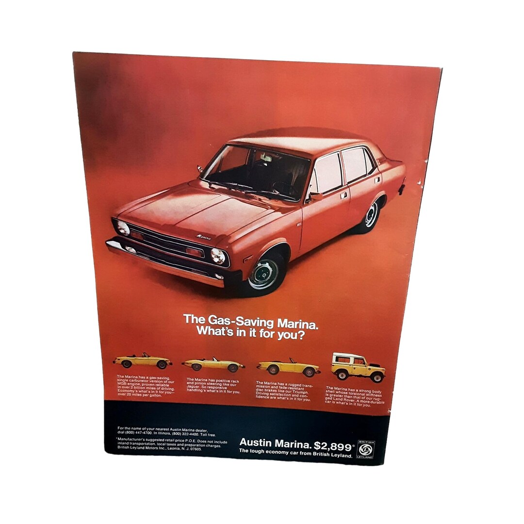 1974 Austin Marina Car Gas Saving Original Print Ad - Etsy