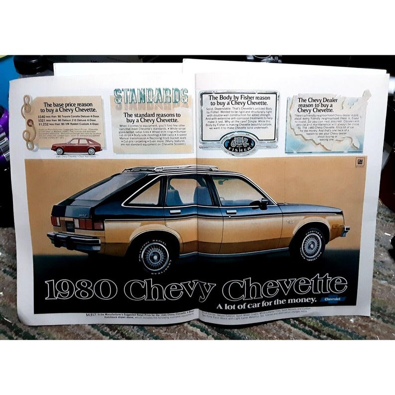 1979 1980 Chevy Chevette Lot of Car for the Money Original Print Ad ...