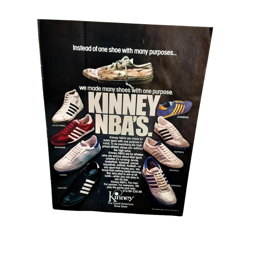 1980 Vintage Kinney NBA Shoes Print Ad Basketball Running Sneakers ...