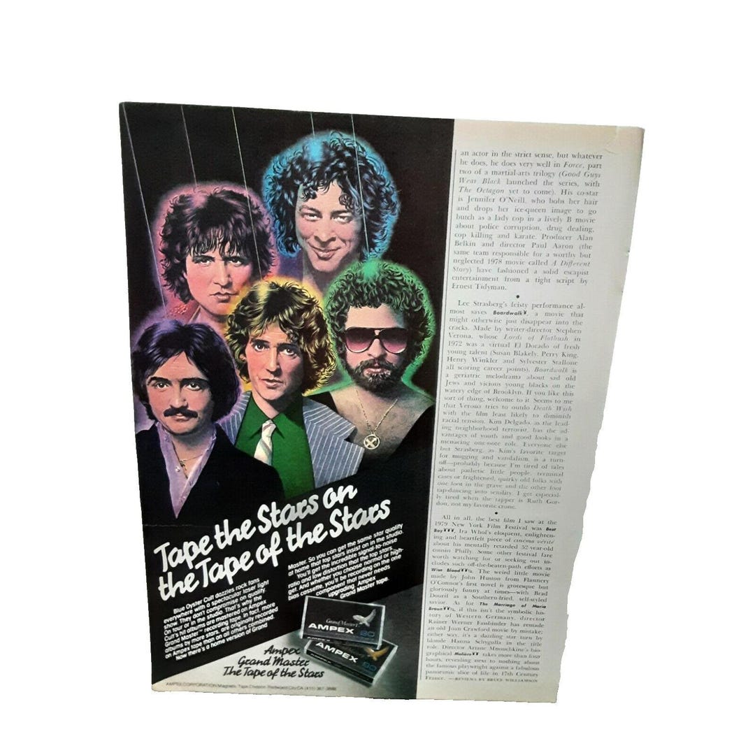 1980 Blue Oyster Cult Ampex Tape of the Stars Original Print Ad - Etsy