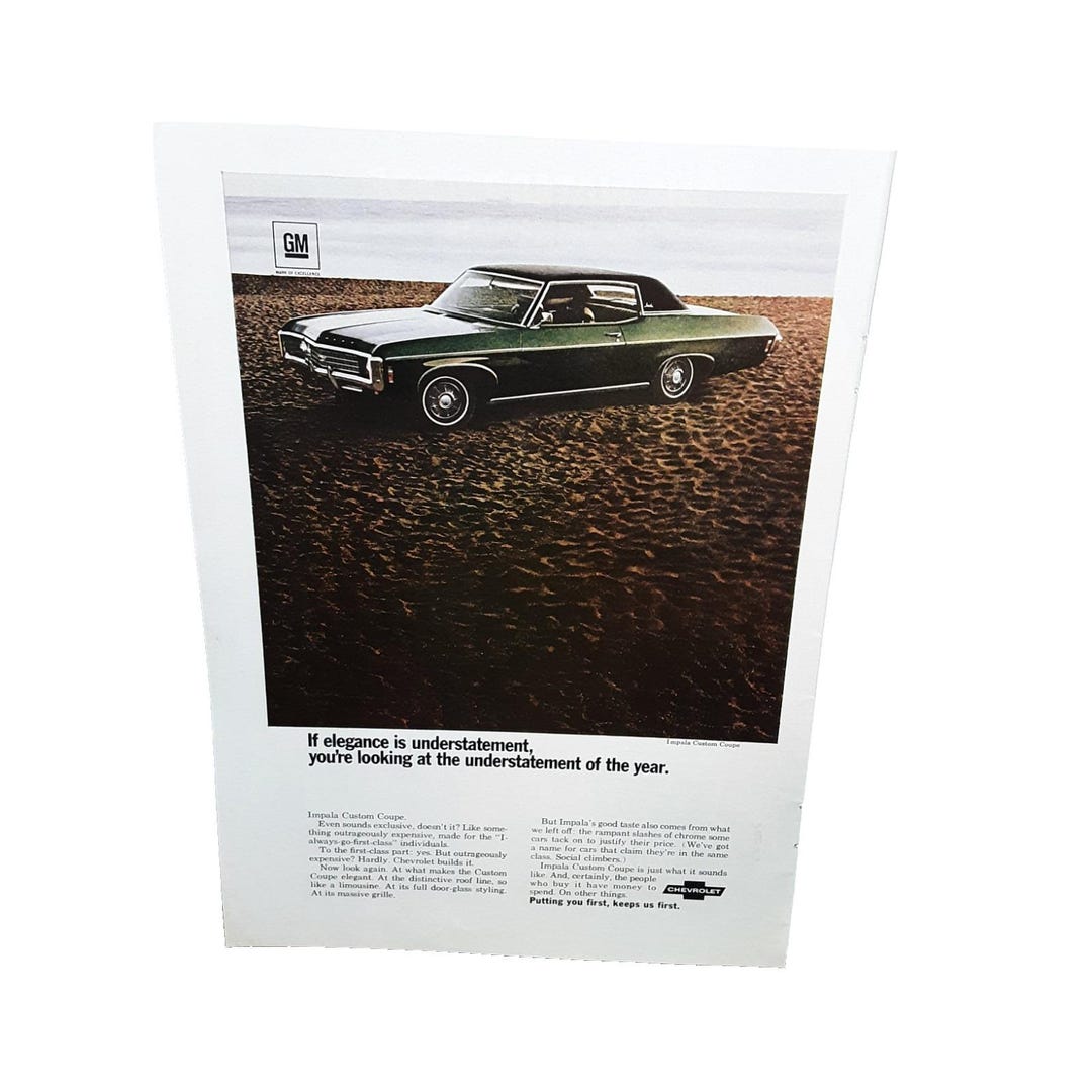 1969 Chevy Impala Custom Coupe Car Vintage Print Ad Classic - Etsy