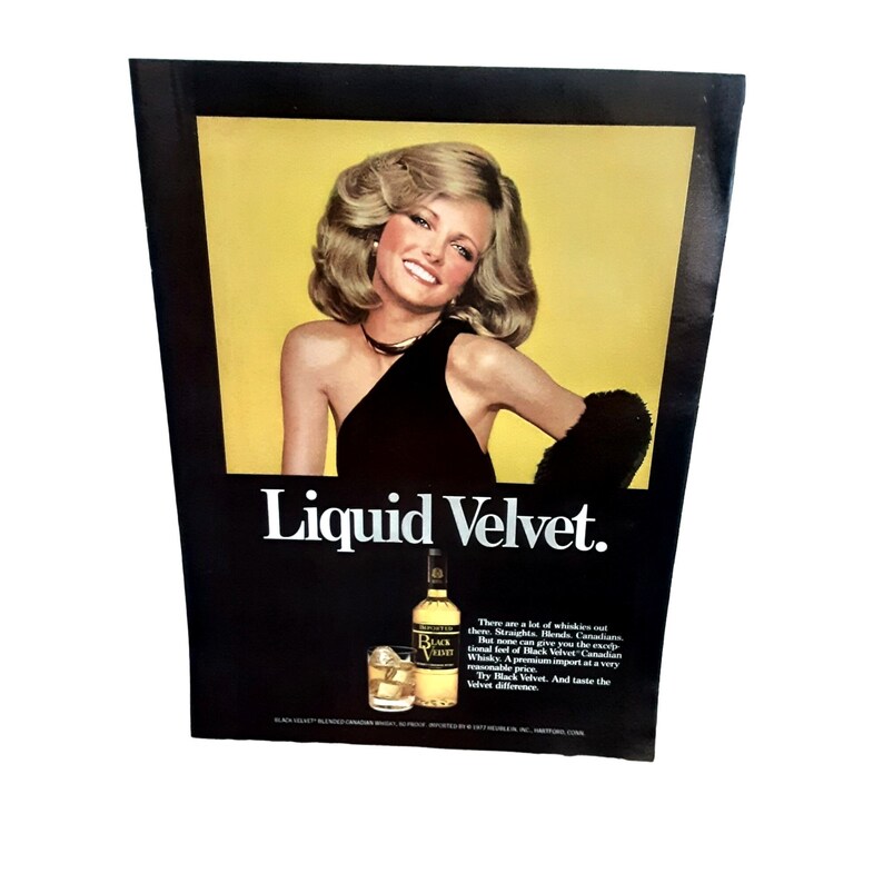 Vintage 1978 Black Velvet Print Ad Cheryl Tiegs Canadian Whisky - Etsy