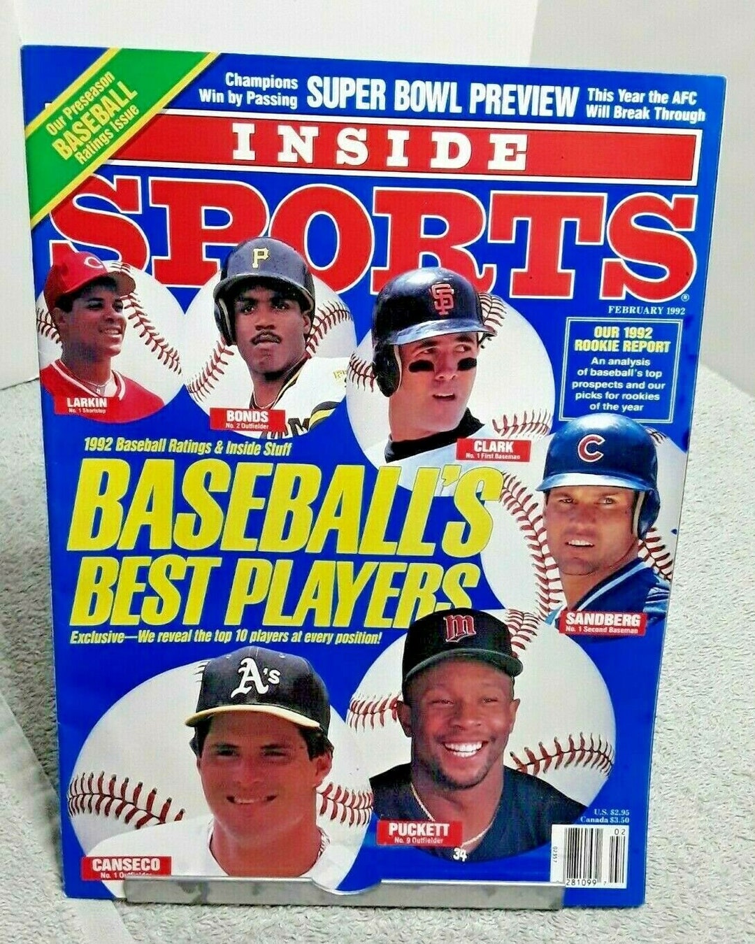 Inside Sports Magazine February 1992 Baseballs Best Players Super Bowl ...