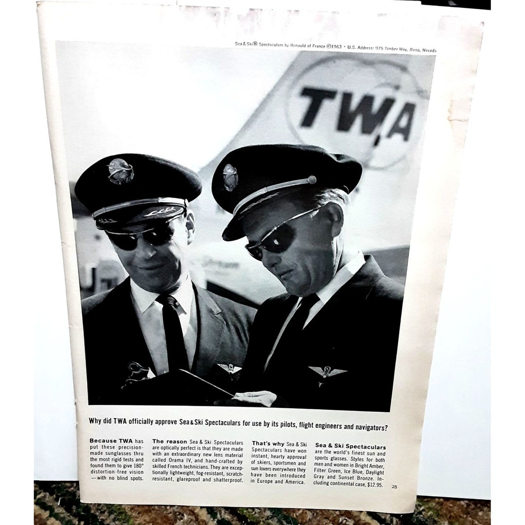 1963 TWA Air Pilots Sea Ski Spectaculars Vintage Print Ad Original - Etsy