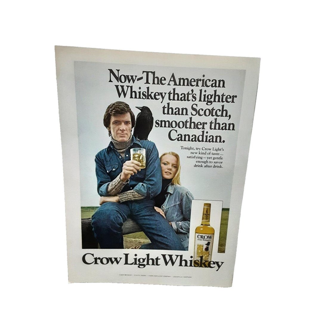 1973 Crow Light Whiskey Black Crow Original Print Ad 70s - Etsy