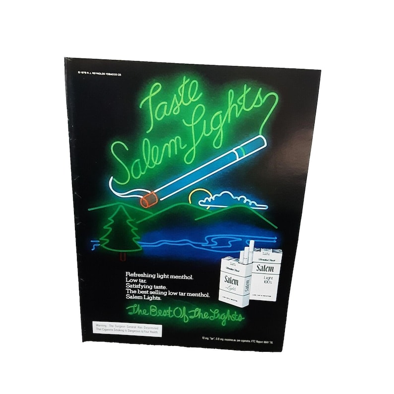 1980 Salem Lights Cigarettes Best of the Lights Original Print Ad - Etsy
