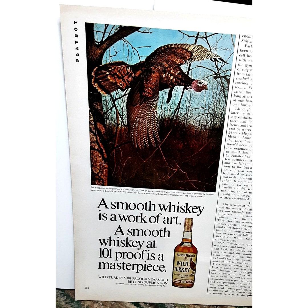 1981 Wild Turkey Bourbon Whiskey Original Print Ad 80s - Etsy