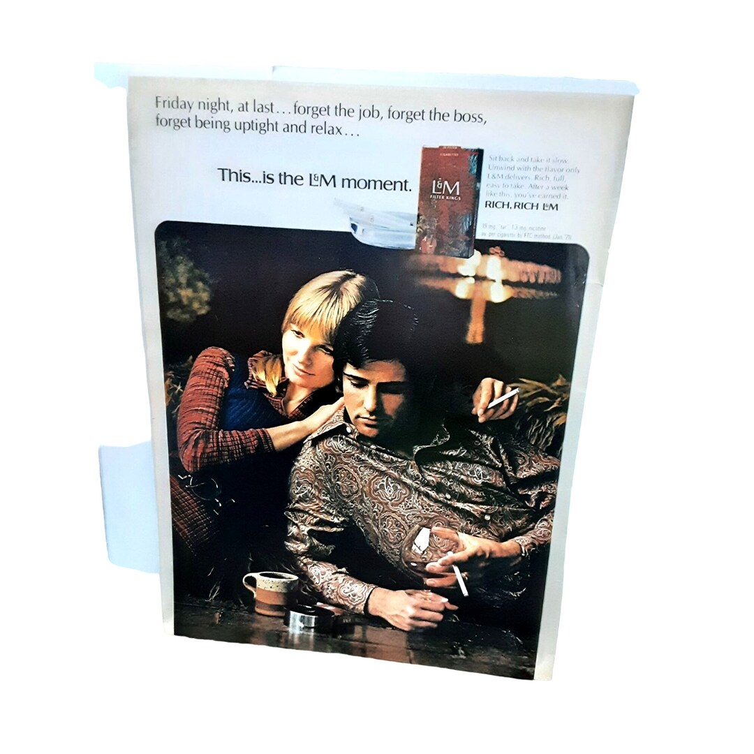 1971 L&M Cigarettes Friday Night at Last Forget Job Boss Original Print ...